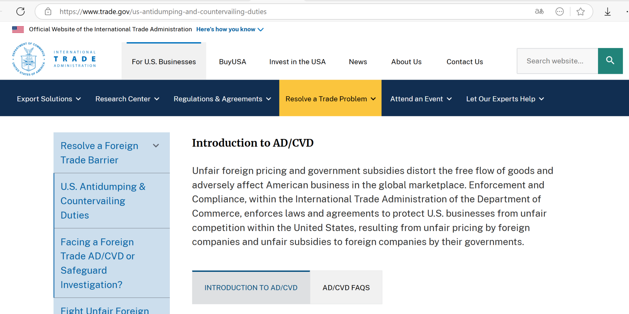 How to check the anti-dumping (AD) and countervailing duties (CVD) on ...