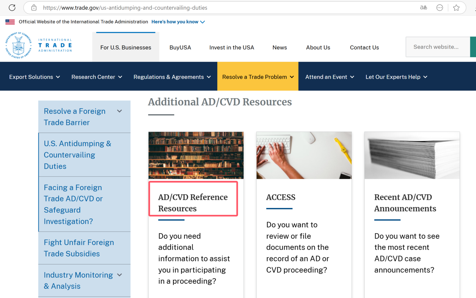 How to check the anti-dumping (AD) and countervailing duties (CVD) on ...